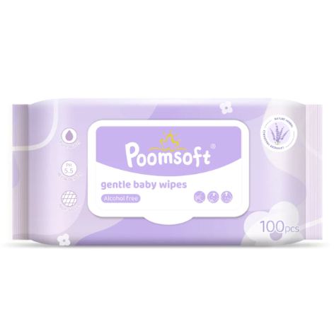 Poomsoft Gentle Baby Wipes (100 pcs) | Shopee Malaysia