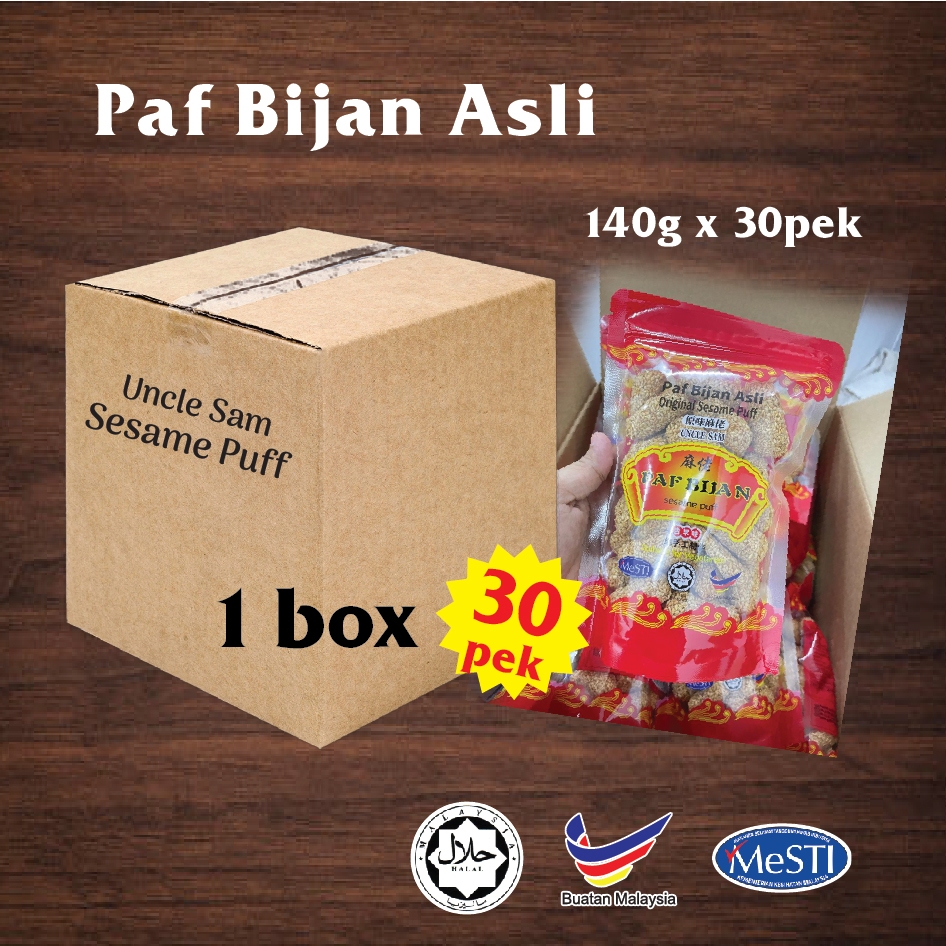 1 BOX 30 PEK PEYEK SMALL 140g Uncle Sam Sesame Puff | Shopee Malaysia