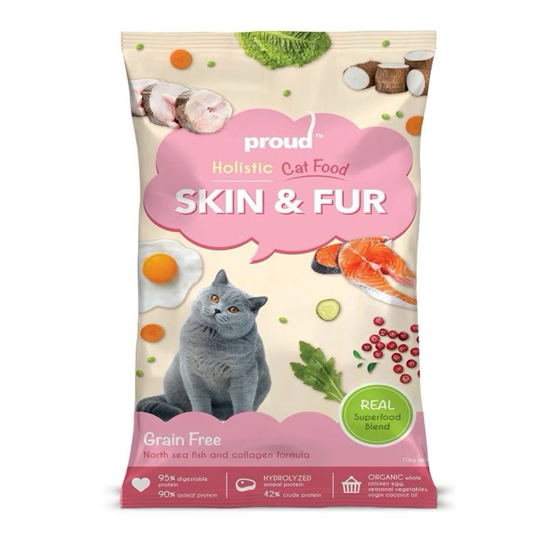 Proud Holistic 10kg Cat Food Skin & Fur Grain Free Cat Food | Shopee ...