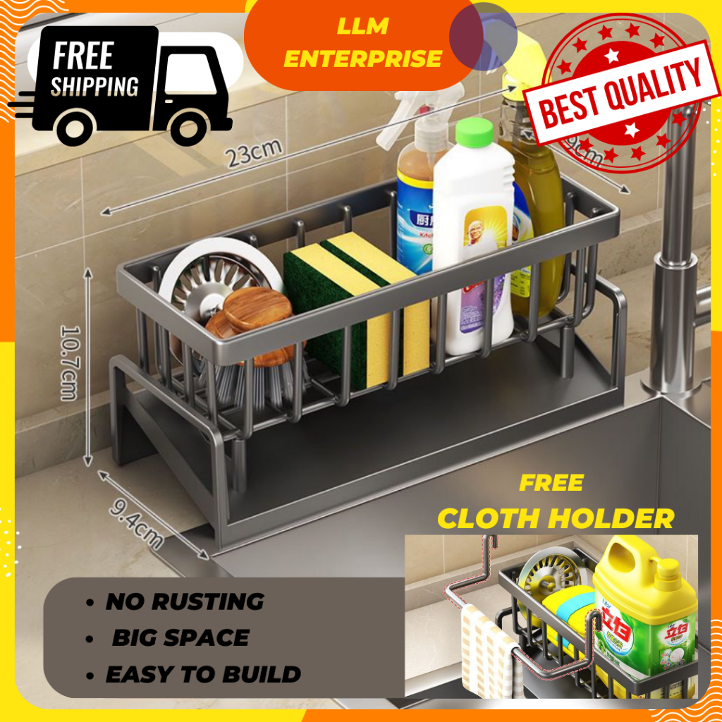 Kitchen Sink Rack Sink Drainer Rack Bekas Span, Rak Sinki Dapur Sponge ...