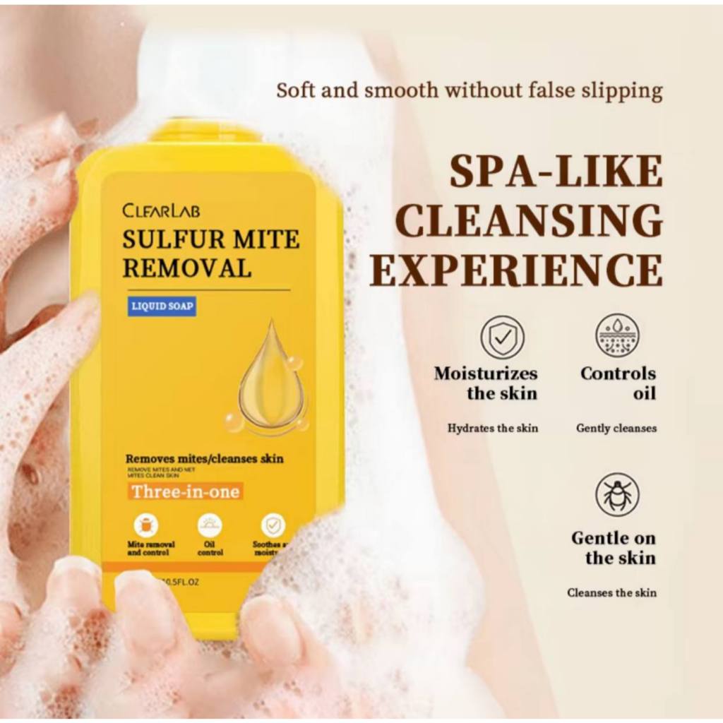 CLEARLAB SULFUR MITE REMOVAL PEMBERSIH ANTIBAKTERIA GEL MANDIAN 3 DALAM 1 | Shopee Malaysia