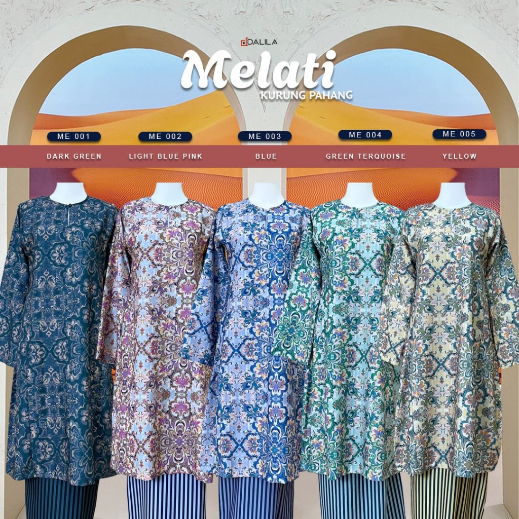 Dalila Baju Kurung Pahang Melati Bercorak ironless Material Dobby Dubai ...