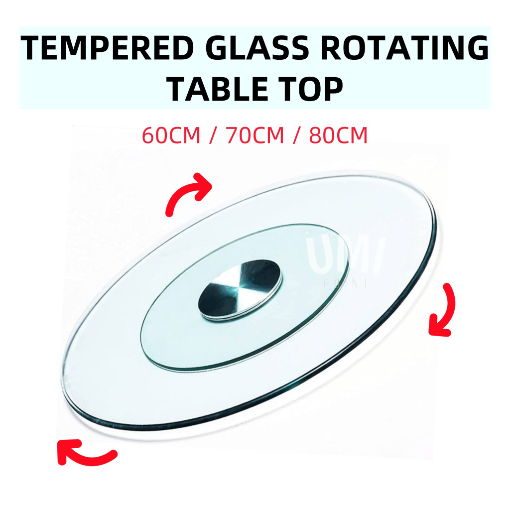 🇲🇾 🔥Ready Stock🔥 3 Size Tempered Glass Rotating Round Turn Table Dining ...