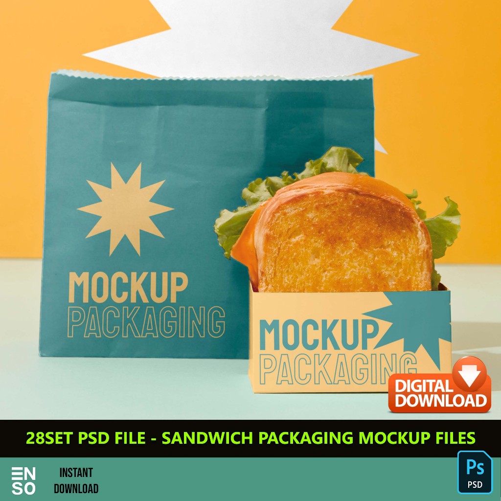 28-Set PSD Sandwich Packaging Mockup Template Files | PHOTOSHOP ...