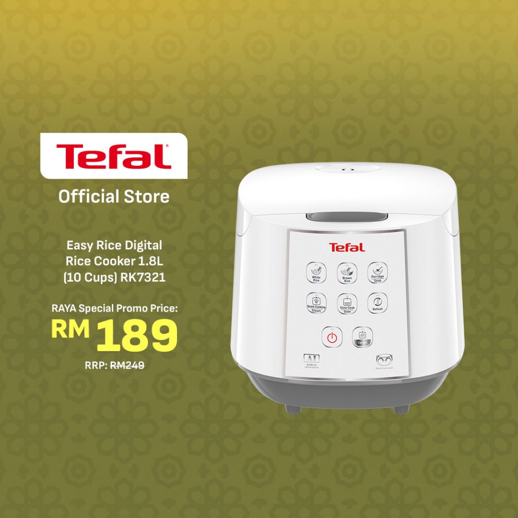 Tefal Easy Rice Fuzzy Logic Rice Cooker (1.8L) RK7321 | Shopee Malaysia