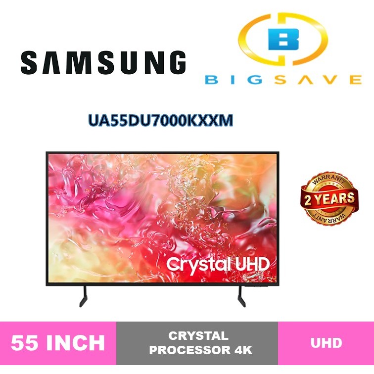 SAMSUNG 55" UA55DU7000KXXM 55 CRYSTAL UHD CU7000 4K SMART TV | Shopee ...