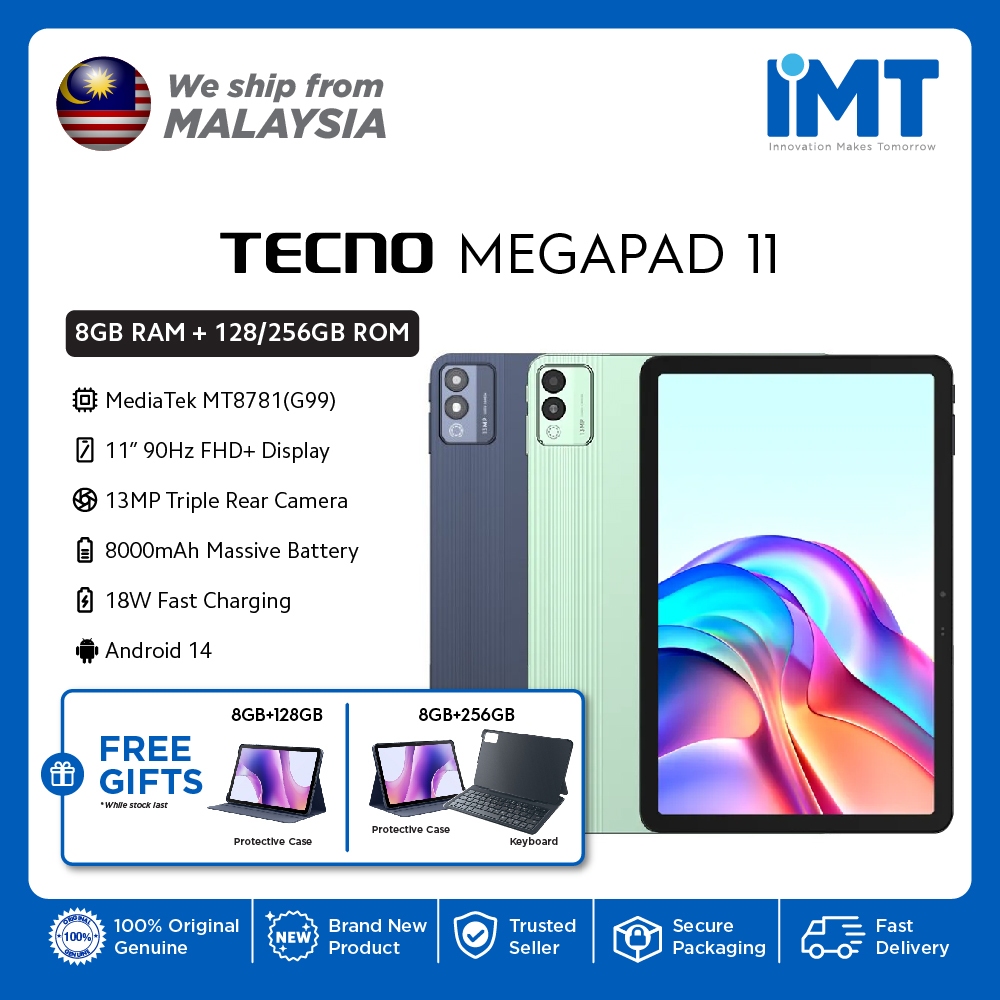 Tecno Megapad 11 Tablet | Mediatek Helio G99 | 11" IPS LCD Display ...