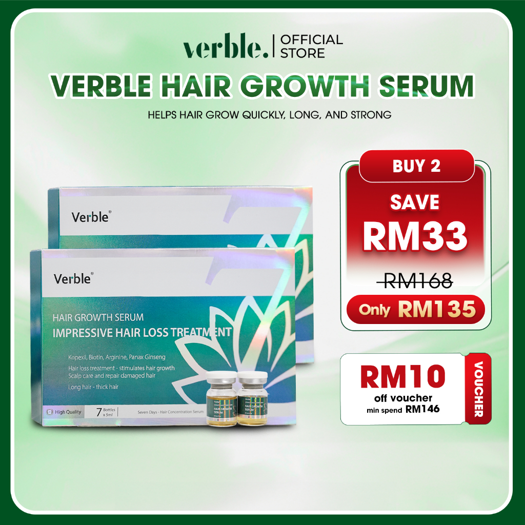 Buy 2 VERBLE Hair Growth Serum Offical Erhair Hair Growth Reduces Hair ...