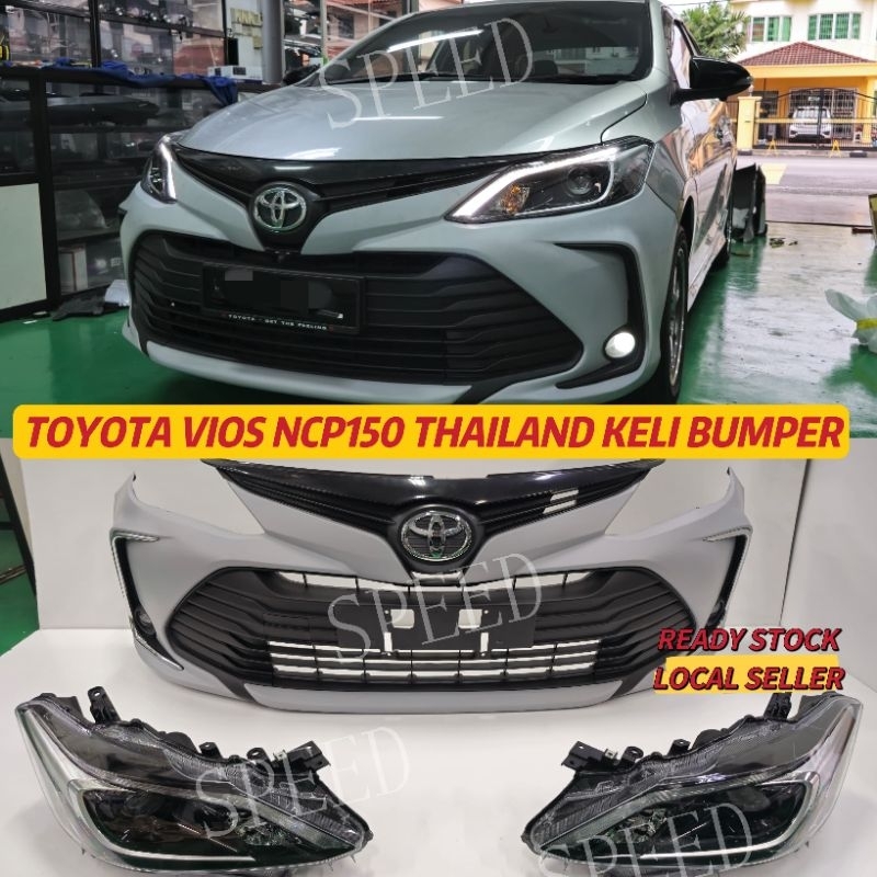 TOYOTA VIOS NCP150 CONVERT THAILAND KELI FRONT BUMPER SET WITH HEAD ...