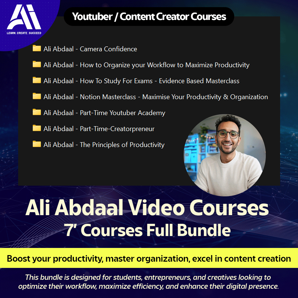 Ali Abdaal Video Courses Bundle ( Direct Watch On Gdrive ) Part-Time ...