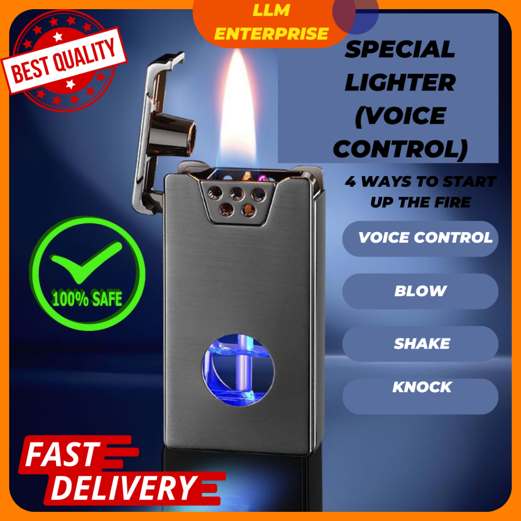 Windproof Flame Lighter With Sound Control , 5 in 1 lighter | Shopee ...
