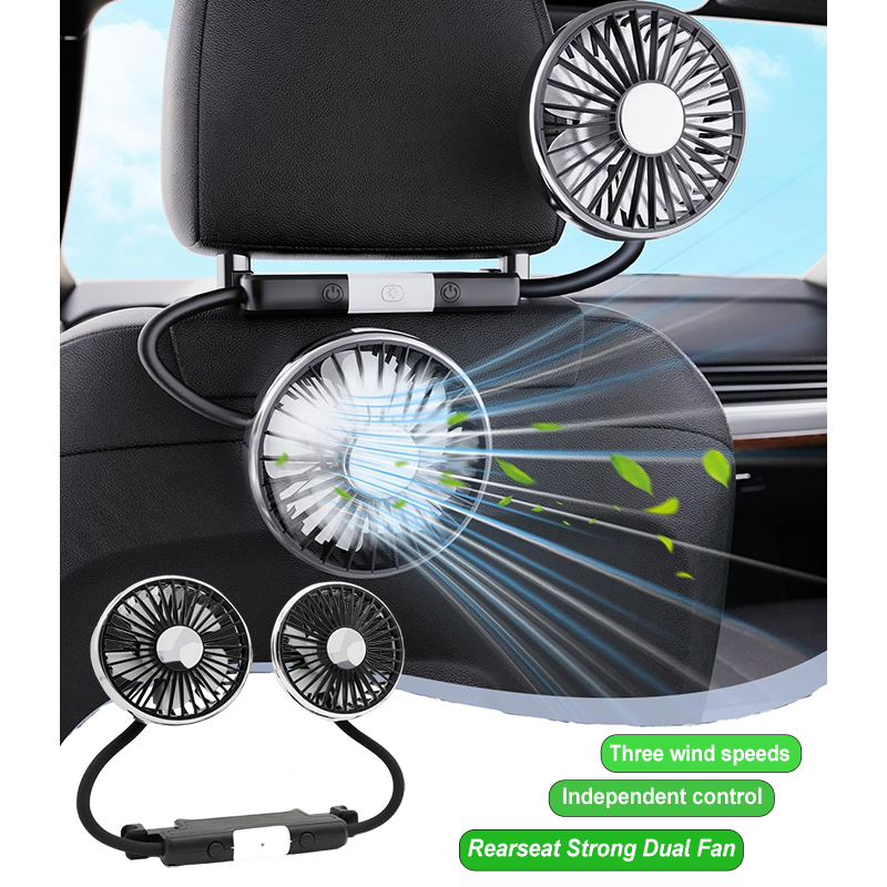 Car Strong Dual Fan 360° Air Conditioning Cooler Rear Seat Headrest ...