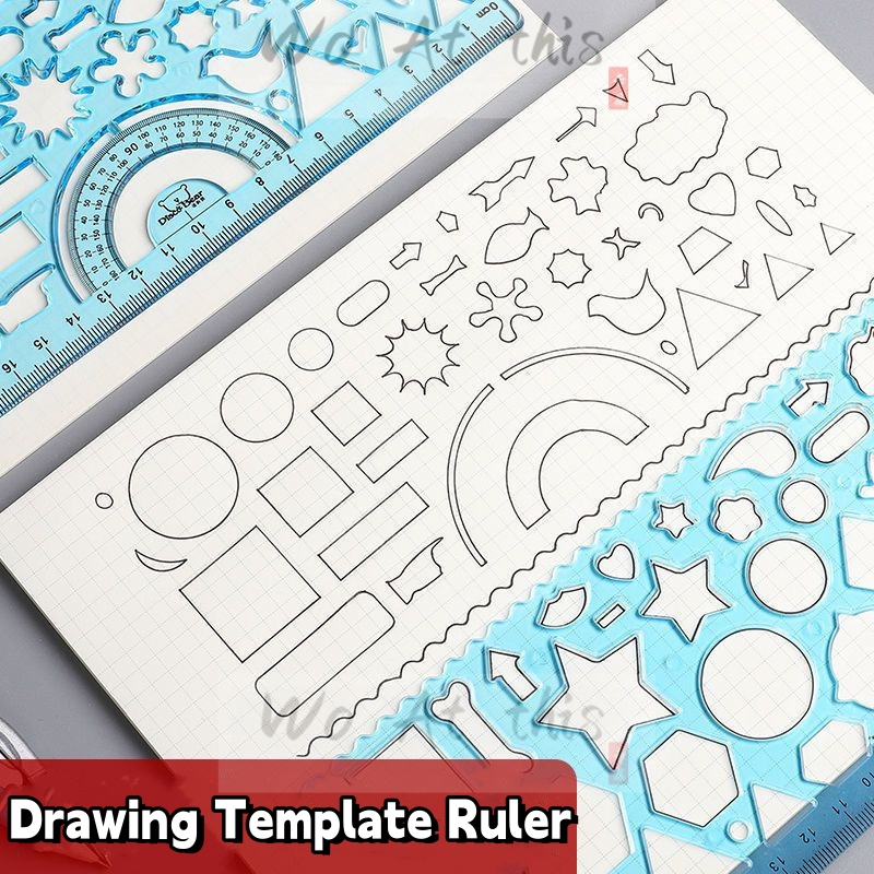 Multi Shaped Ruler Drawing Geometry Smooth Edge Hollowed-out Geometric ...