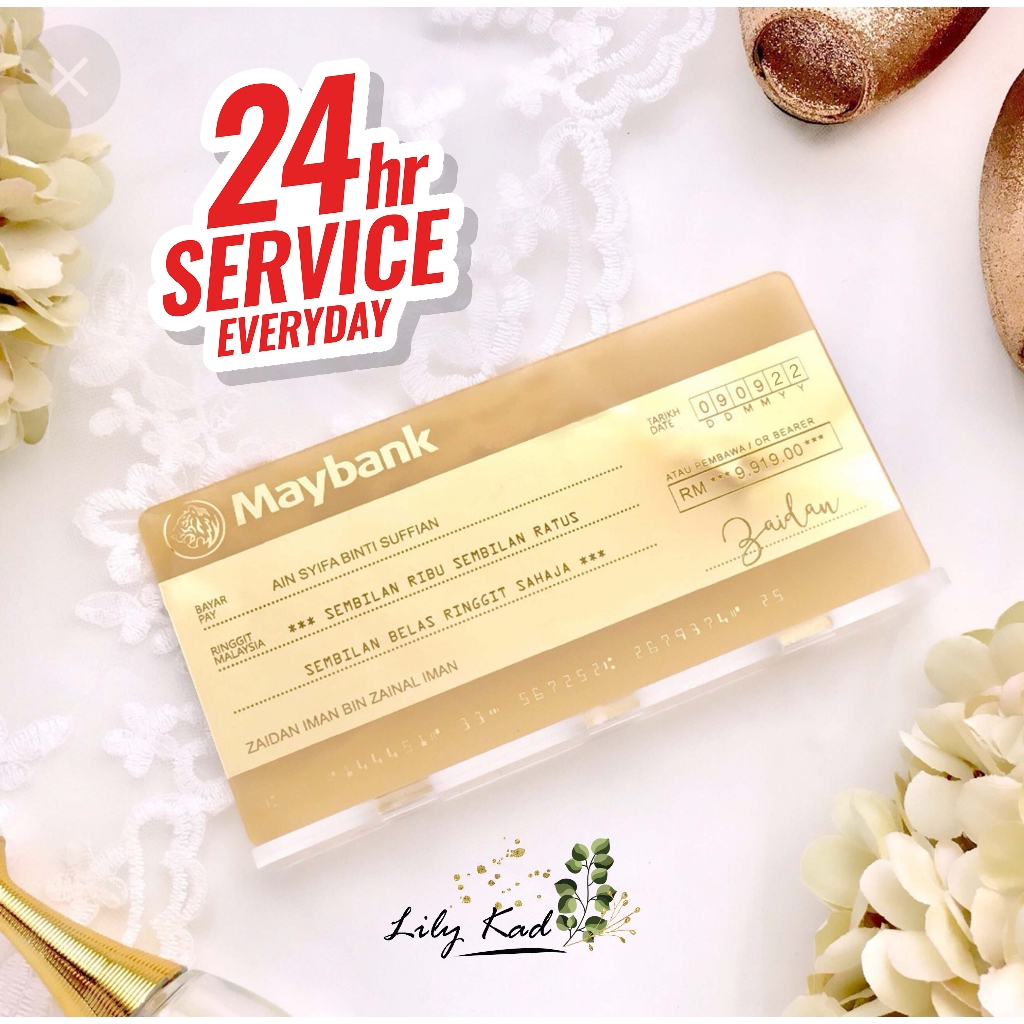 Cek Hantaran / Cek + Tapak | Replika Cek | Cheque Hantaran Nikah ...