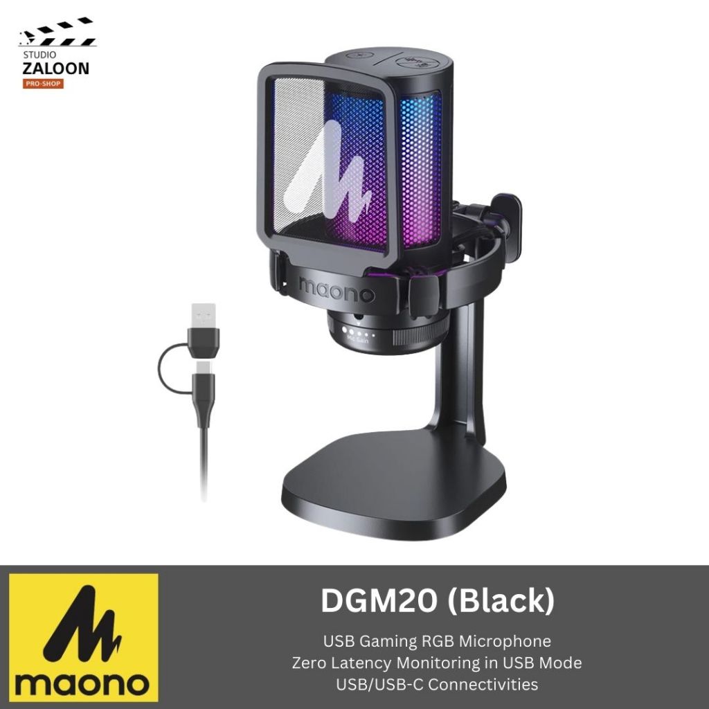 Maono DGM20 Condenser USB Gaming RGB Microphone (Black & White & Pink) | Shopee Malaysia
