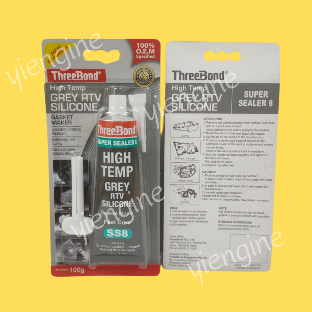 Original ThreeBond SS8 Grey RTV Silicone | High Temp Engine Gasket ...