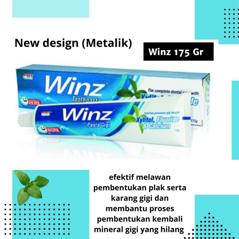 CNI WINZ FLUORIDE TOOTHPASTE 175G. BELI 6 PERCUMA 1 WINZ 75G | Shopee ...