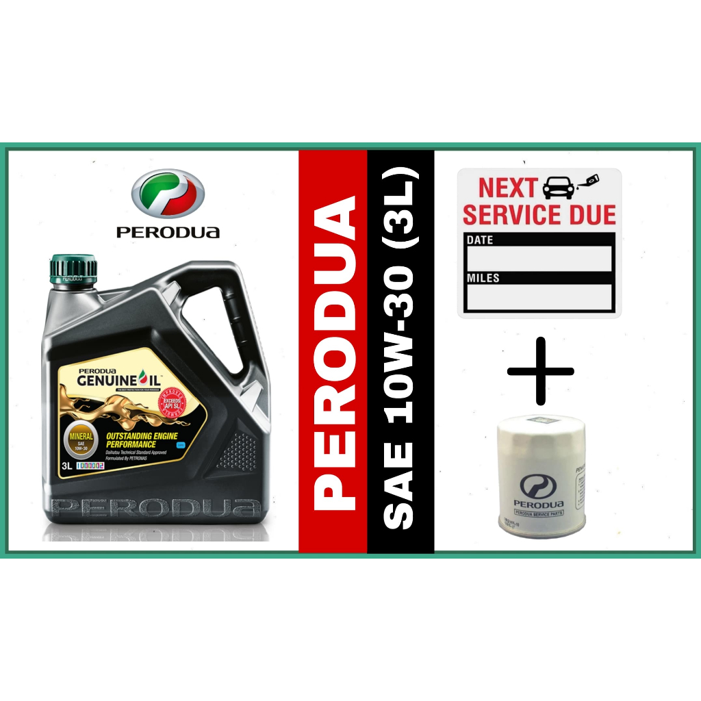 Perodua 10w30 Mineral Genuine Engine Oil (3 Liter) For Myvi,Alza,Kenari ...