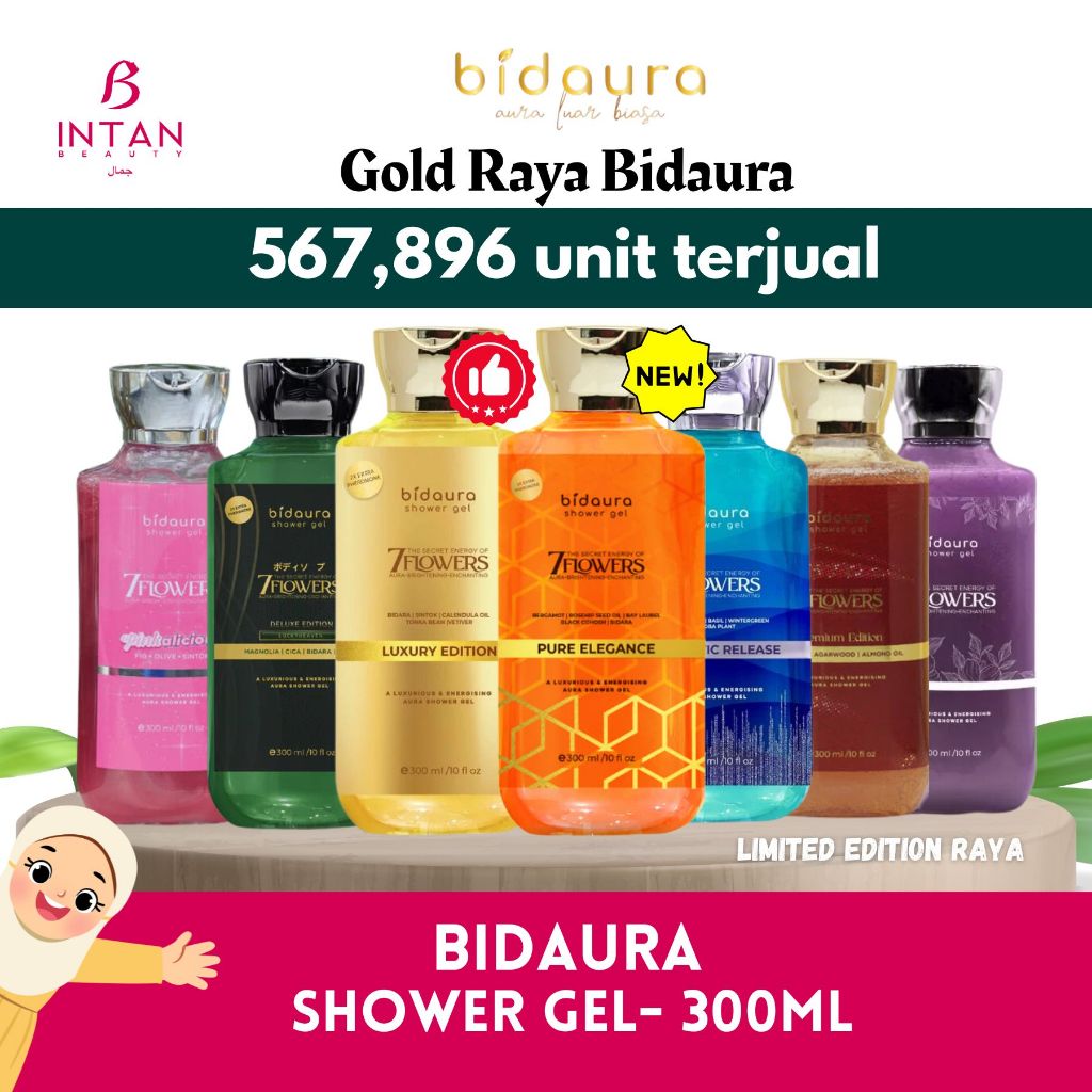[GOLD RAYA] BIDAURA Pakej Mandi Aura 7 Bunga-Shower Gel Wangian/300ML ...