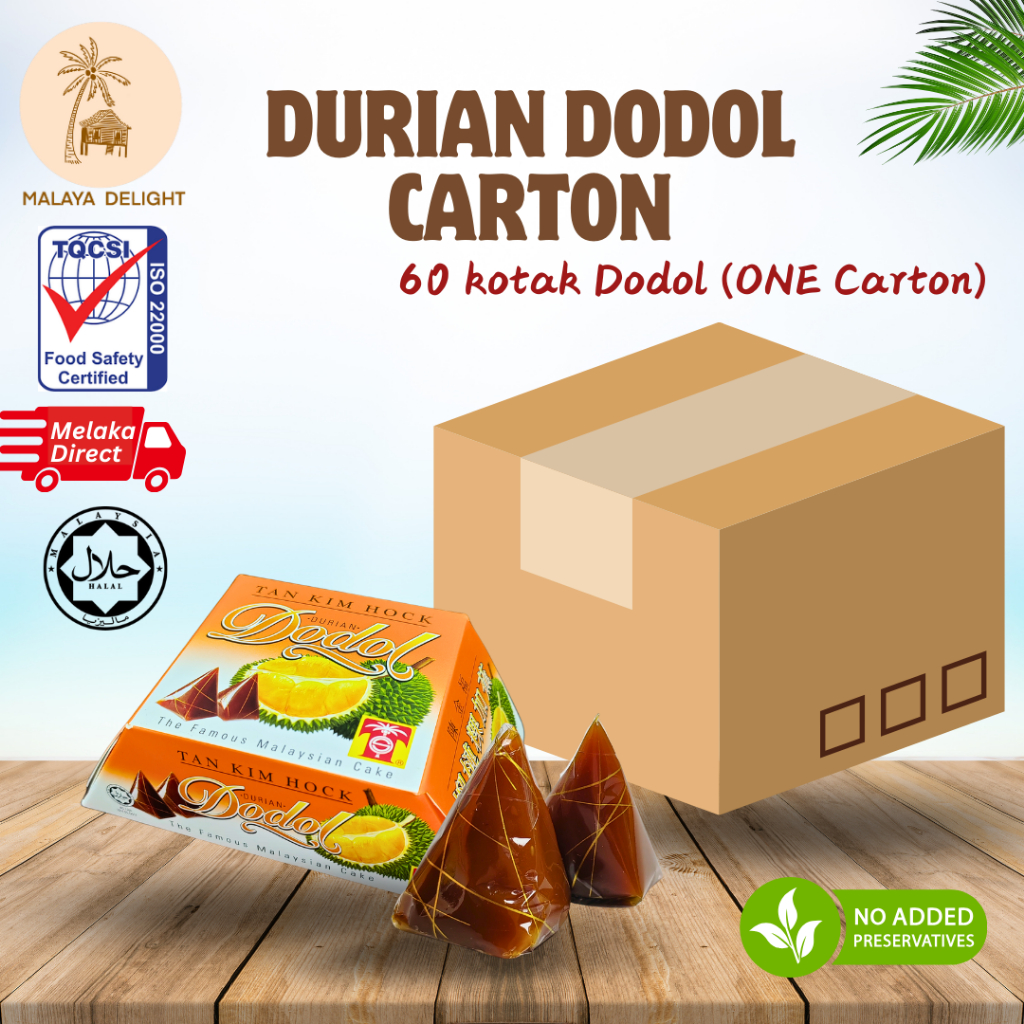 Dodol Durian HALAL Tan Kim Hock 180g (ONE Carton) | Durian Dodol Melaka 陈金福（榴莲 Box 一箱 ...