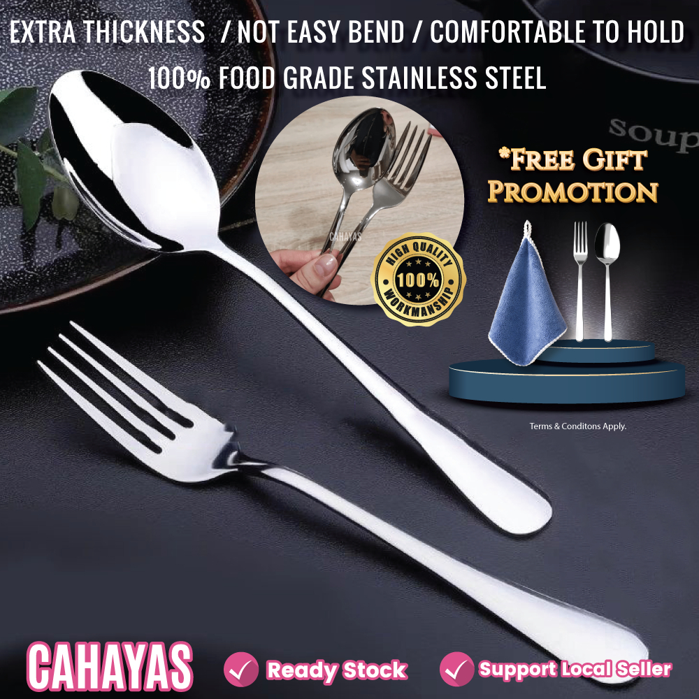 [M'sia Stock] Cahayas Extra Thick Hotel Quality Sudu Garfu Set ...
