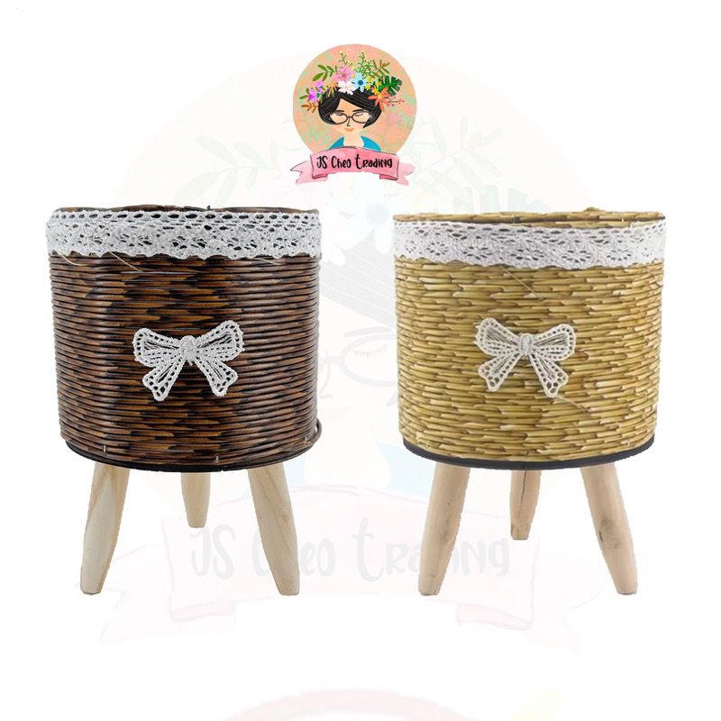 🔥Ready Stock🔥Artificial Rattan Pot🔥 Pasu Rotan Berkaki🔥Pasu Bunga ...