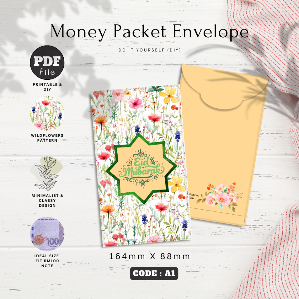 Sampul Duit Raya Print Sendiri DIY PDF /PNG Digital File Raya Money ...