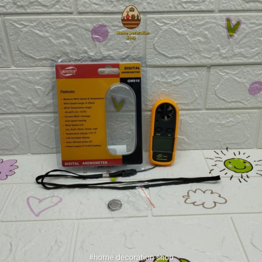 Digital Anemometer BENETECH(GM816) check speed/temperature wind LCD display Home electrical tool ...