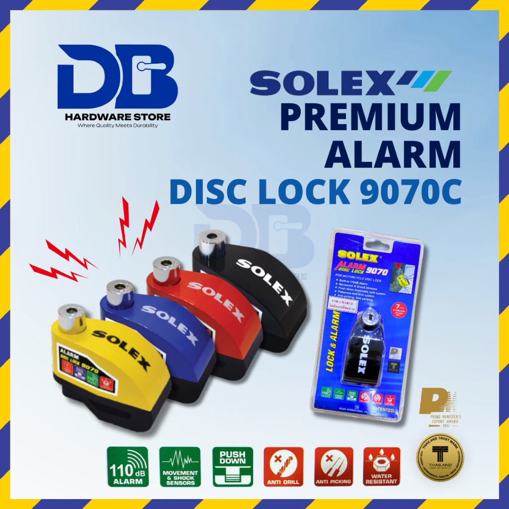 DB Solex 100% Original Premium Motor Lock Alarm Disc Lock 9070C Anti ...