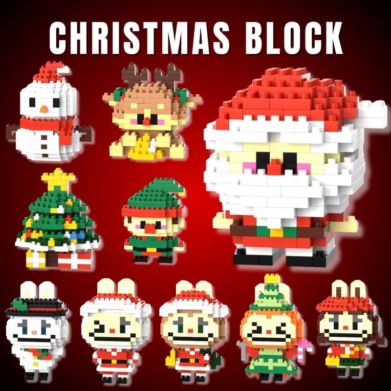 New Christmas Santa Claus Nano and Connection Block Mini Bricks Cartoon ...