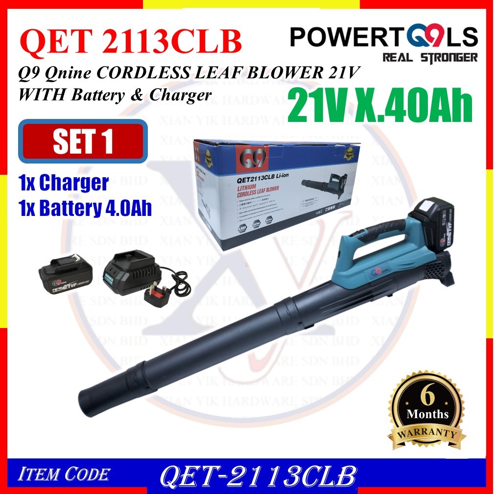 QET-2113CLB (QET 2113CLB) Q9 Qnine CORDLESS LEAF BLOWER 21V WITH 21V X ...