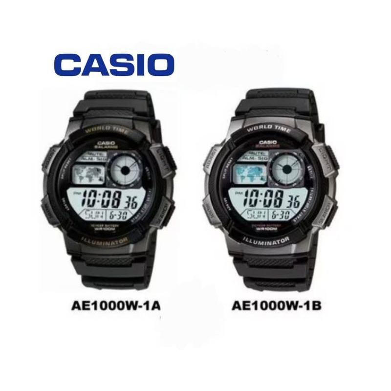 Casio Men Watches AE-1000W-1A & AE-1000W-1B Resin Band Sports Watches AE1000 | Shopee Malaysia