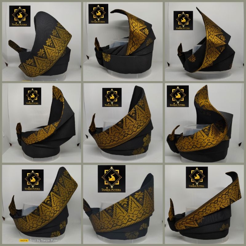 Tanjak Songket Bunga Tabur Klasik Hitam Emas| Tradisional Melayu| Kraft ...