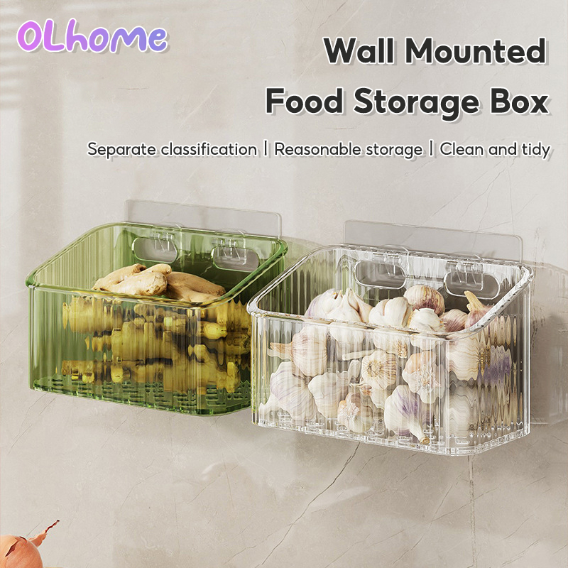 Kitchen onion ginger garlic storage rack ginger garlic storage box Wall ...