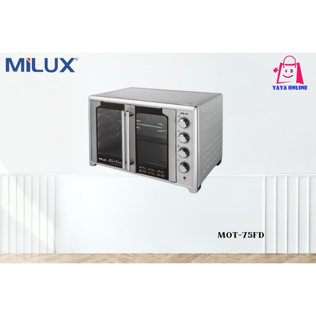 MILUX 75 LITRE MOT-75FD FRENCH DOOR ELECTRIC OVEN WITH ROTISERIES AND ...