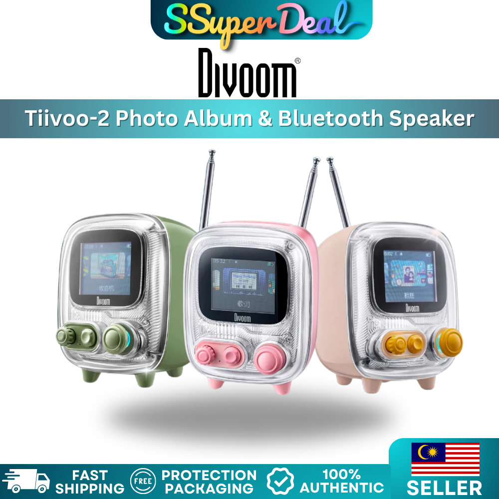 Divoom Tiivoo 2 Photo Album & Bluetooth Speaker 5W DSP Tuned Sound Clear Pixel Display | Shopee ...