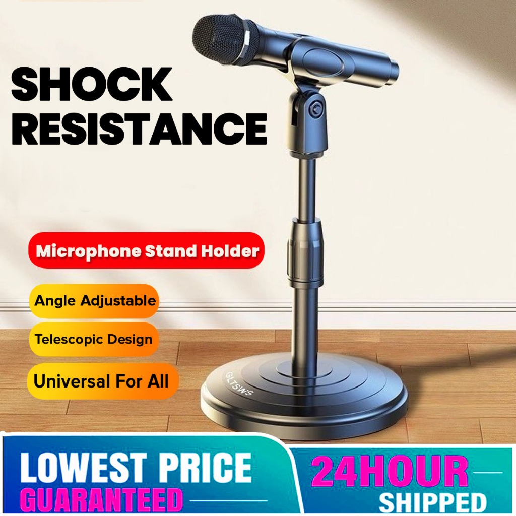 Desktop Microphone Holder Height Adjustable Table Mic Stand Holder Desk ...