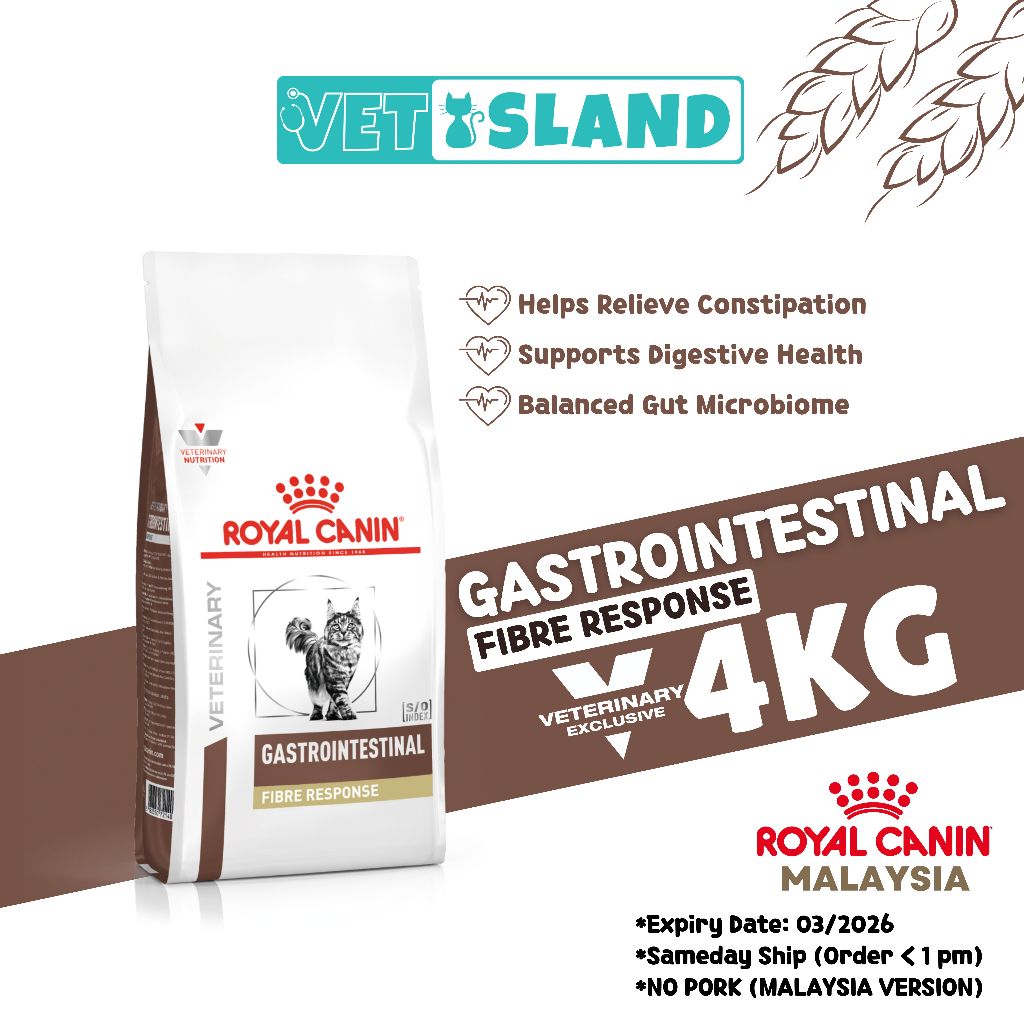 ROYAL CANIN - Gastrointestinal Fibre Response 4KG Dry Cat Food Makanan ...