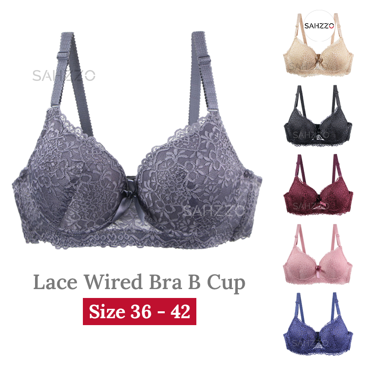 Women Bra Wired Lace Cup B Plus Size Bra 742 钢圈文胸 Baju Dalam Wanita ...