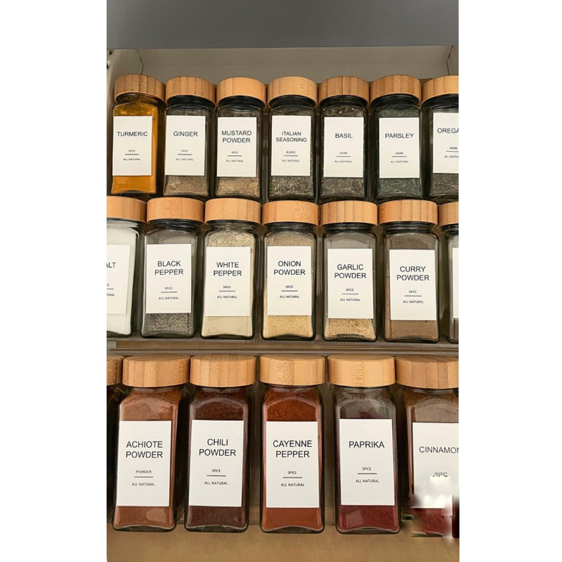 Sticker Dapur 30pcs Waterproof Kitchen Cooking label Rempah Spice ...
