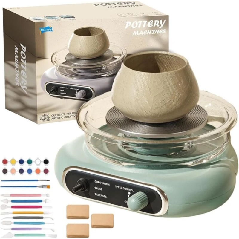 Electric Pottery Wheel for Kids and Adults - Mini Ceramic Turntable ...