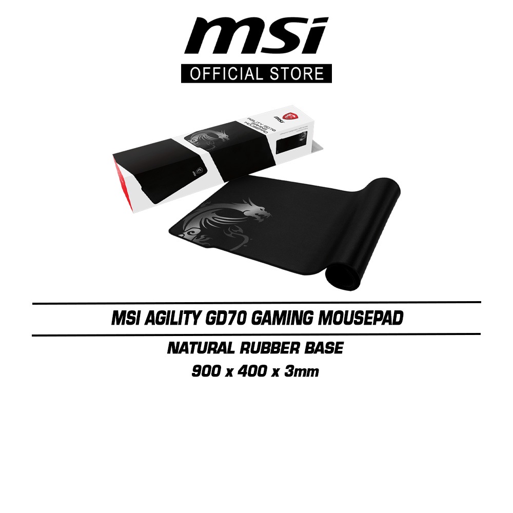 MSI Agility GD70 Gaming Mousepad (Natural Rubber Base | 900 x 400 x 3mm ...