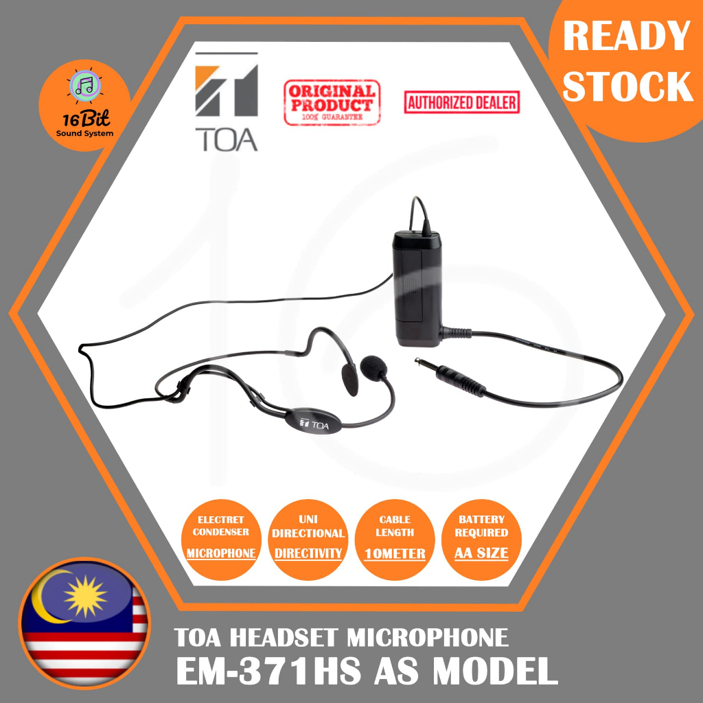 TOA Mic Imam Headset Microphone EM-370HS/EM-371HS Headset Microphone ...