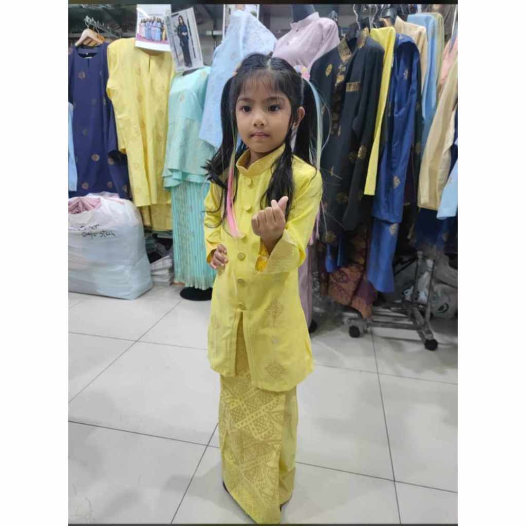 Kebaya Sofia for Kids| baju Songket Tenun 100% Cotton Raya Collection 2025 | Shopee Malaysia
