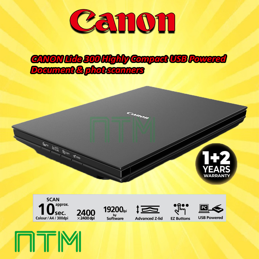CANON LIDE 300 HIGHLY COMPACT USB POWERED DOCUMENT AND PHOTO SCANNERS ...