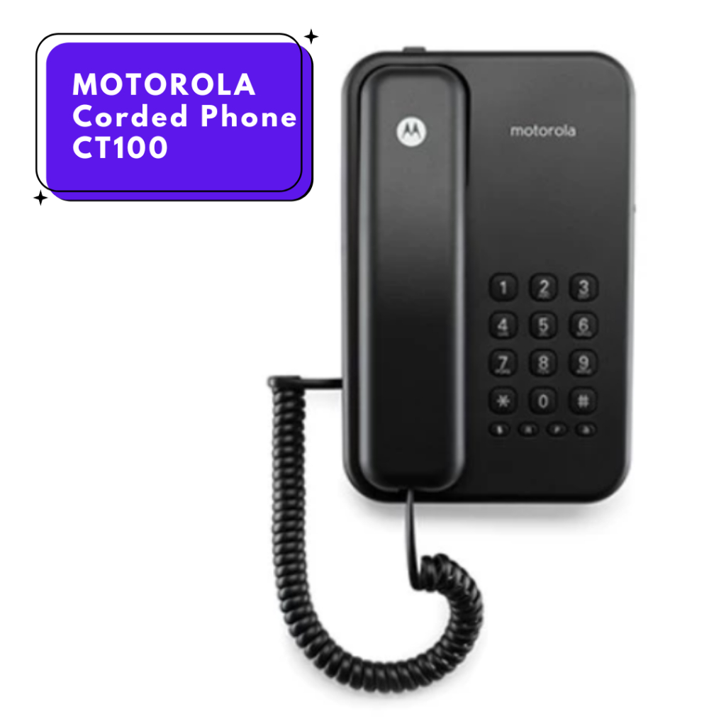 Motorola Corded Phone CT100 with Redial, Mute Function & Wall Mountain ...