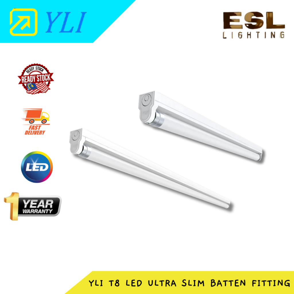 ESL LIGHTING YLI T8 LED ULTRA SLIM BATTEN FITTING – VIP LSB Series ...