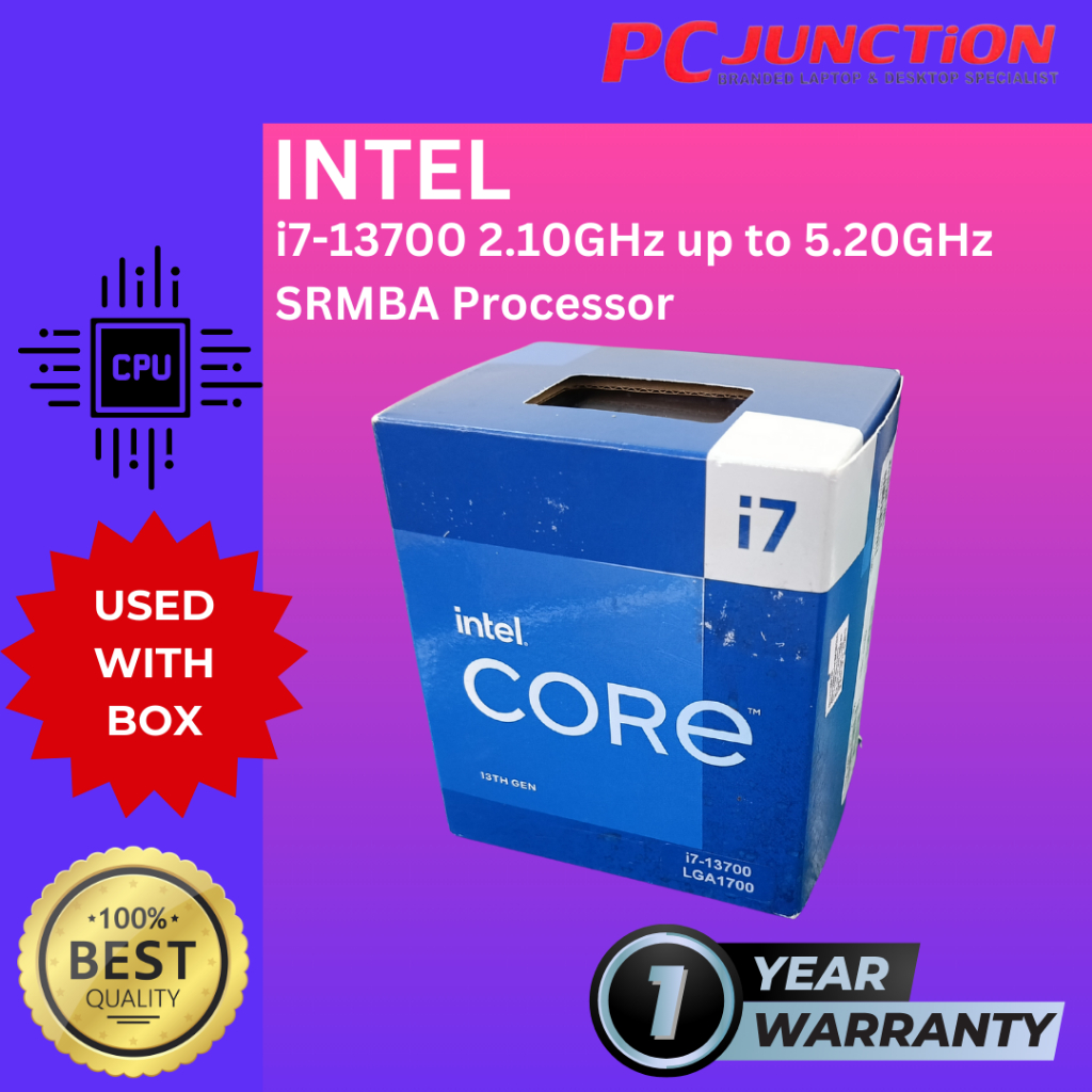 (Used With Box) Intel i7-13700 2.10GHz up to 5.20GHz SRMBA Processor ...