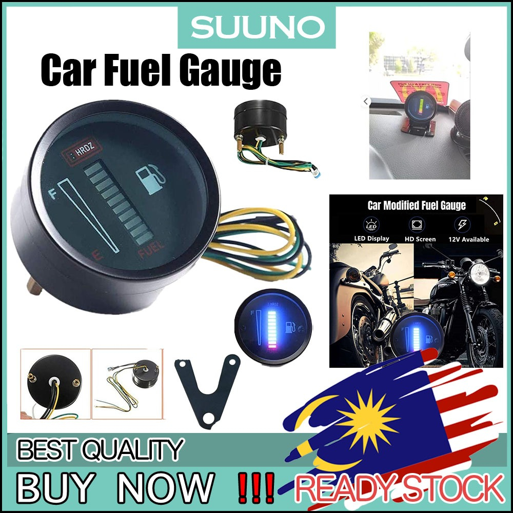 Universal Motor Motorcycle Car Fuel Meter Digital 2" 52mm 12V System ...