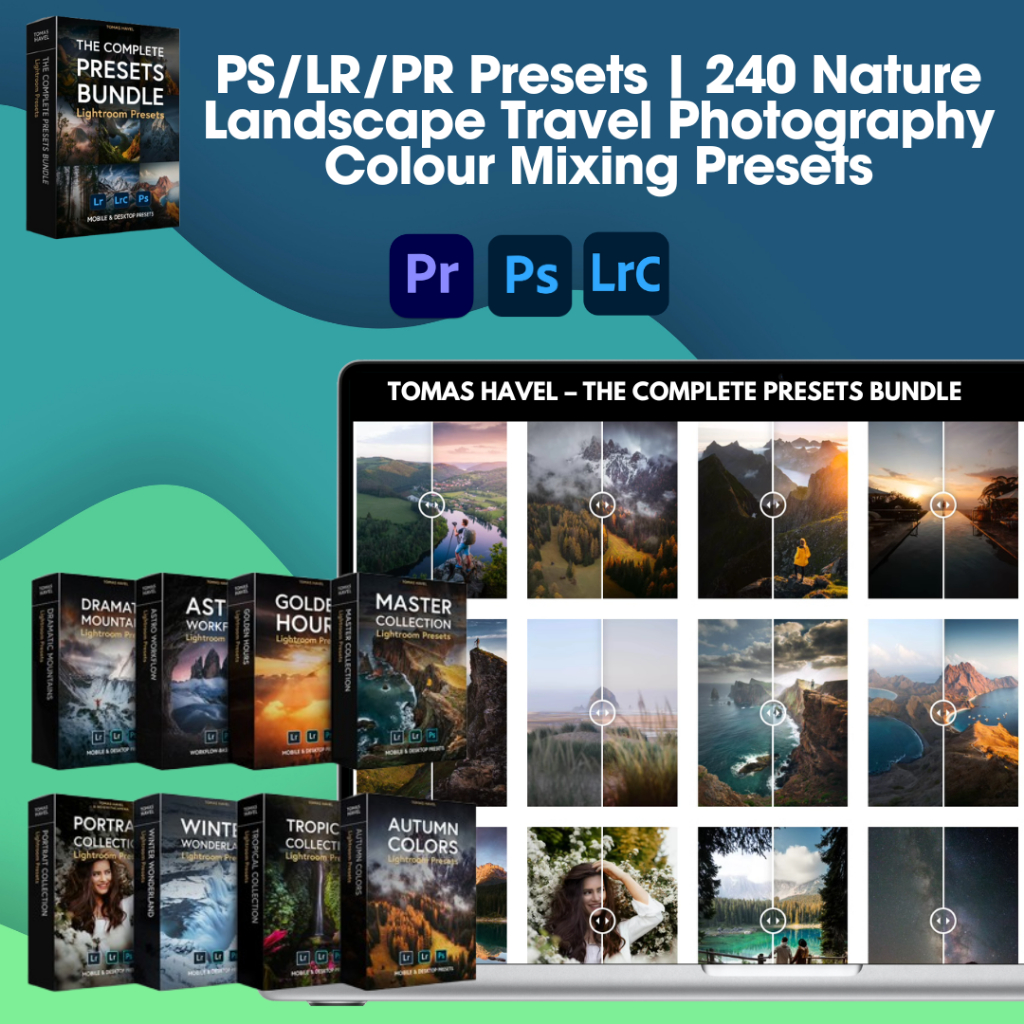 PS/LR/PR Presets | 240 Nature Landscape Travel Photography Colour ...